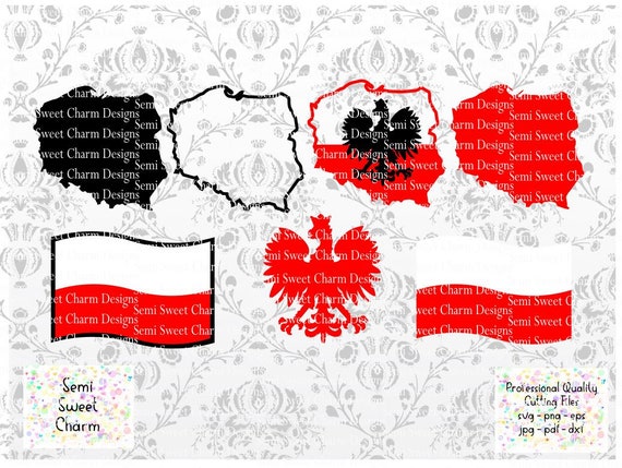 Poland Bundle Polska Polish Eagle SVG Map of Poland - Etsy