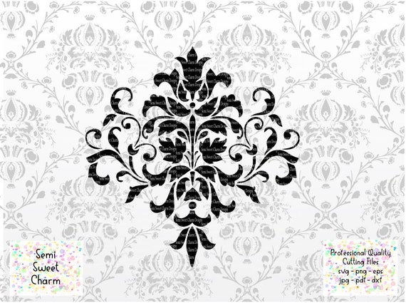 Damask SVG Floral SVG Template Svg Vector Retro Ready to | Etsy Canada