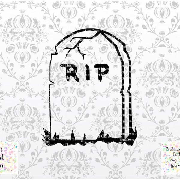 Rip Headstone Clipart - Etsy
