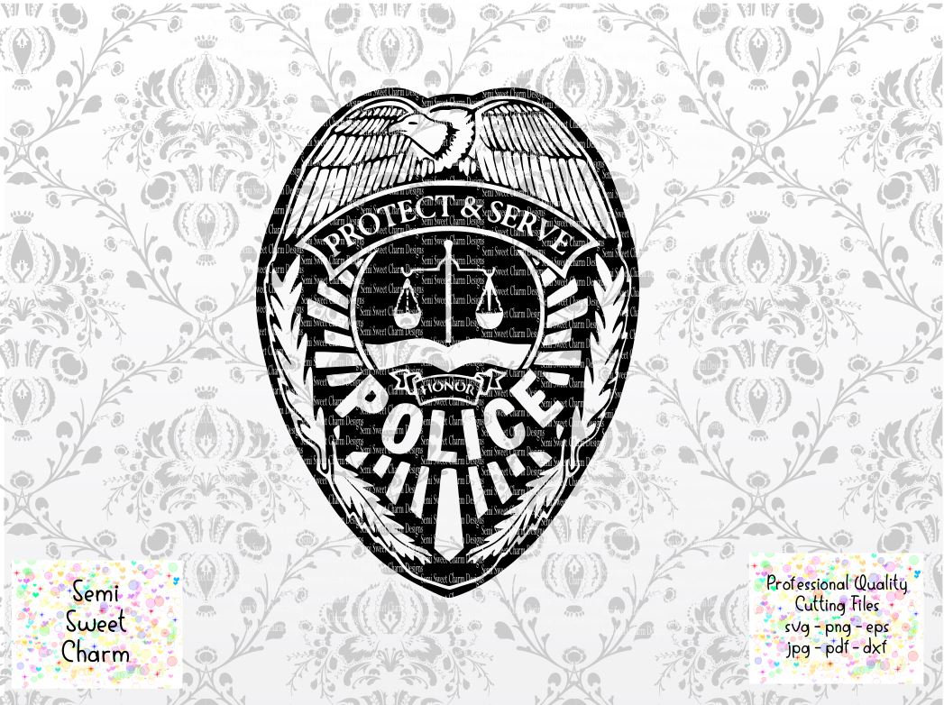 Police Badge Svg - Police Officer Badge - Police Shield - Law ...