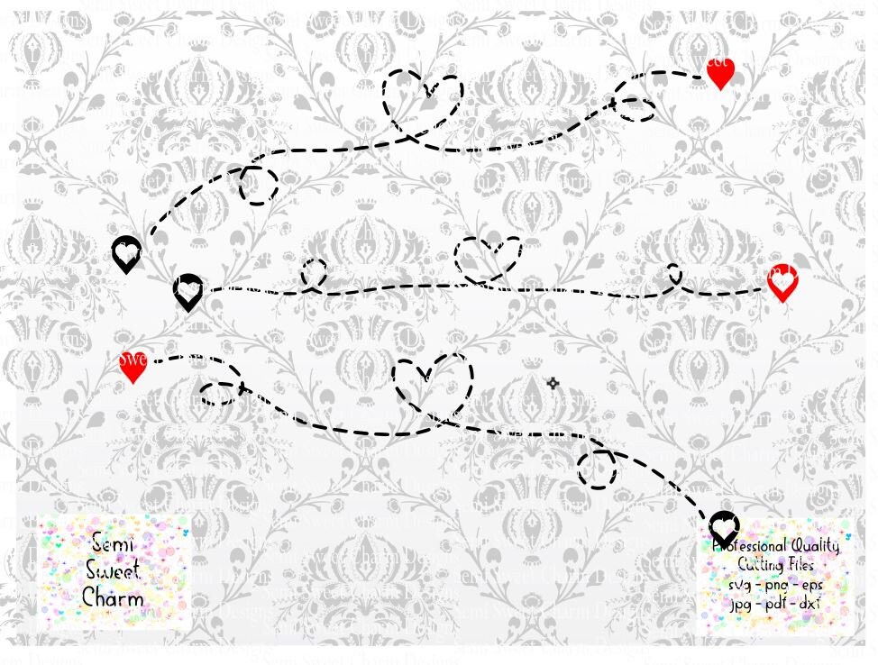 Dotted Line Route SVG Dashed Line Route Long Distance Love - Etsy
