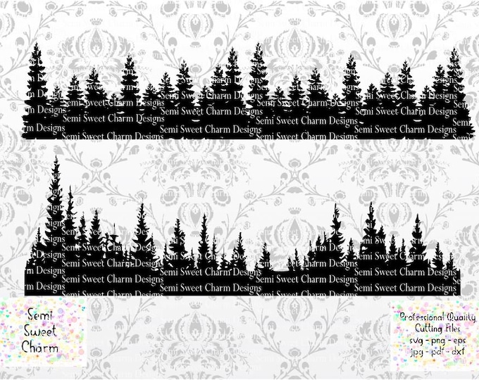 Forest Line SVG Treeline Svg Tree Svg Tree Clipart Svg - Etsy