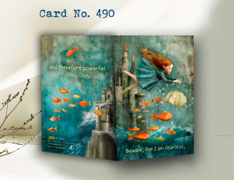 Whimsical Birthday Greeting Card Envelope No.490: Fantasy, Mary Shelley ...