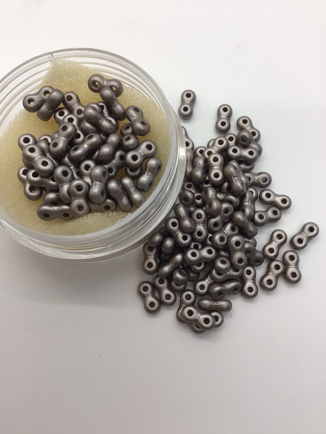 Infinity Bead Chalk Pastel Light Brown/cocoa Czech Beads - Etsy