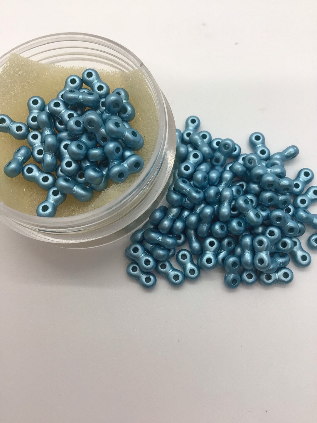 Infinity Bead Pastel Aqua Czech Beads - Etsy