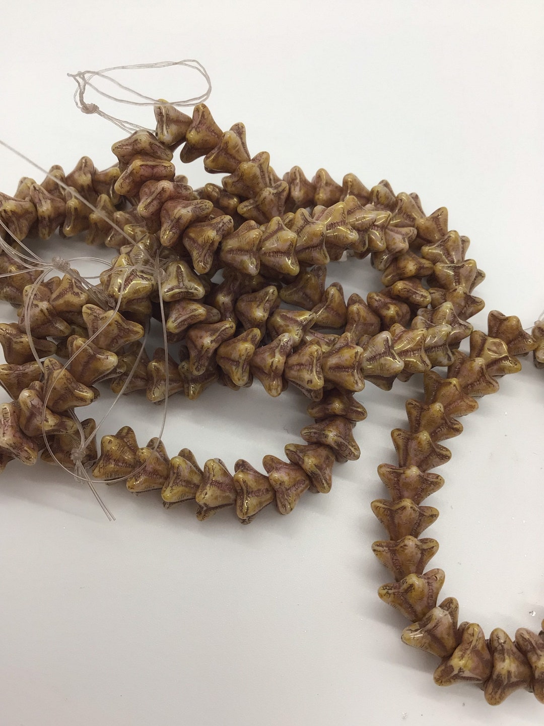 9x5mm Bell Flowers Honey With Picasso Czech Beads - Etsy