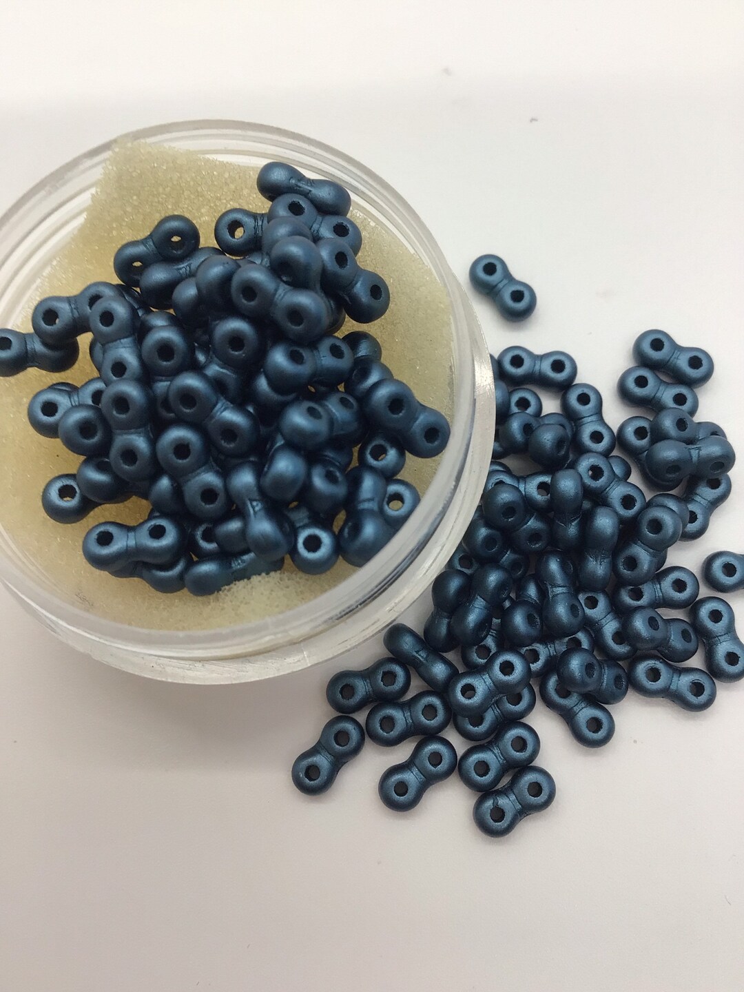 Infinity Bead Pastel Petrol Czech Beads - Etsy