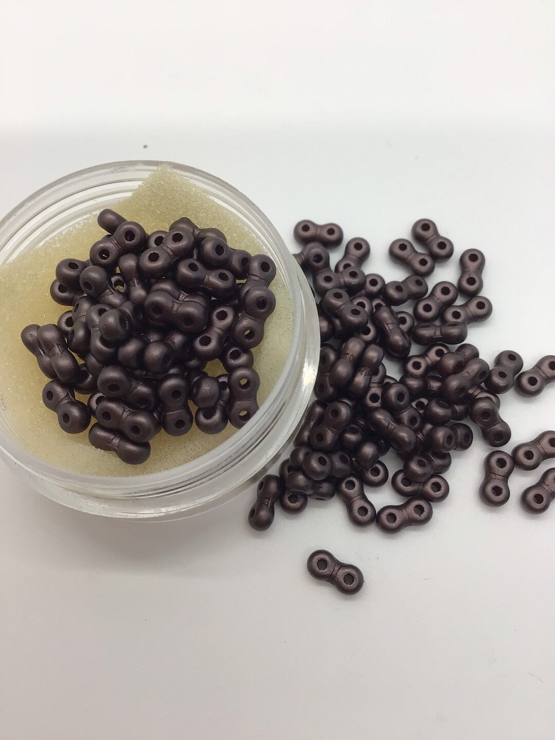 Infinity Bead Pastel Dark Brown Czech Beads - Etsy