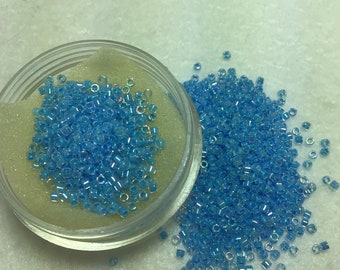 Miyuki 11/0 Delica DB076 Light Blue Lined Crystal AB - Etsy