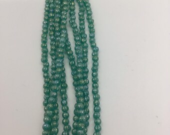 3mm Melon Bead, Luster Iris Atlantis Green, Czech Glass Bead, LR52060 ...