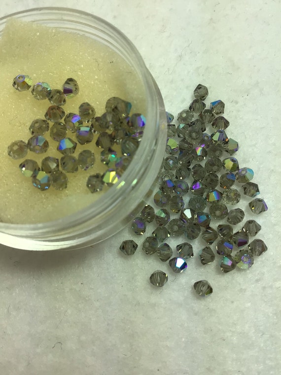 PREC 3mm Preciosa Bicone Black Diamond AB - Etsy