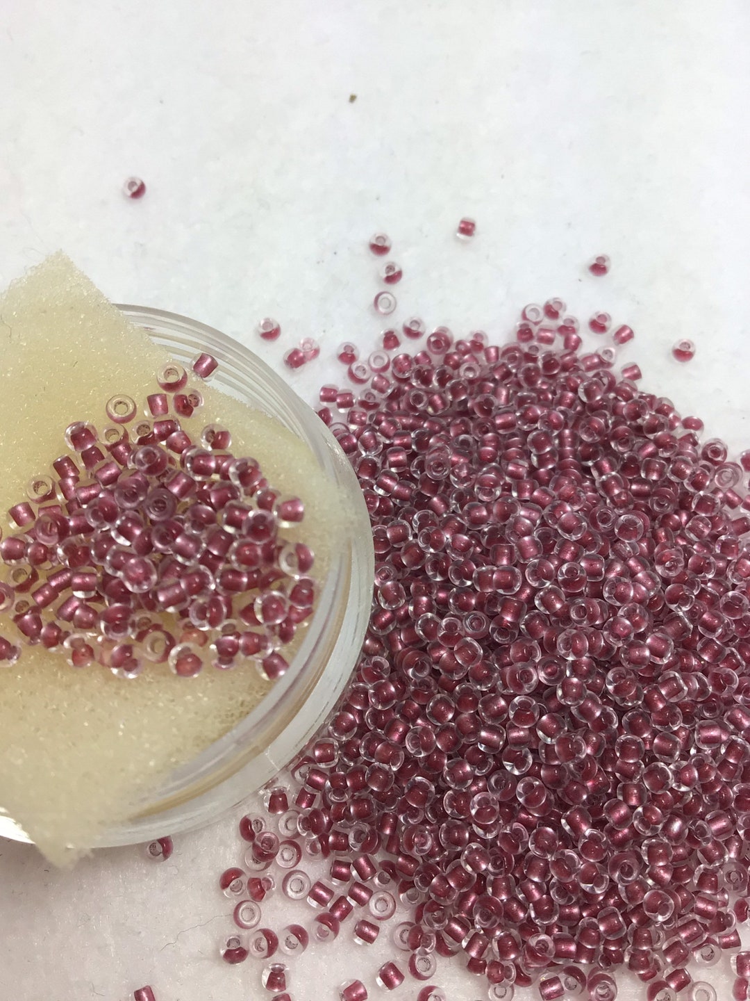 SB 11-inside Color Crystal/blush Lined Toho Round 11/0 Seed Beads - Etsy