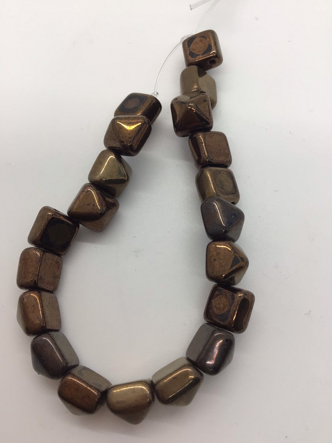 Pyramid Bead Small Bronze Czech Beads - Etsy