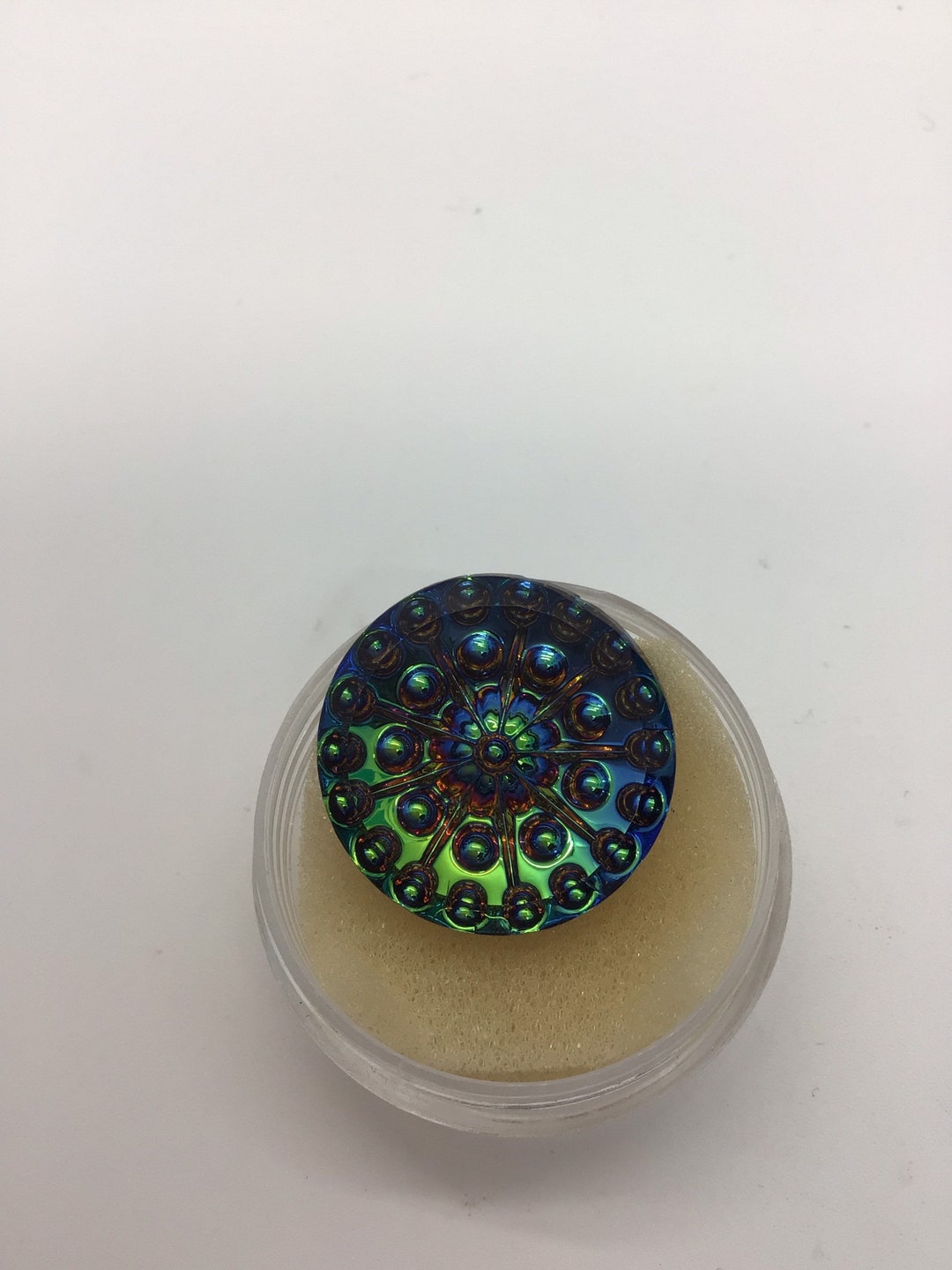 Bri 25mm German Glass Green Sphinx - Etsy