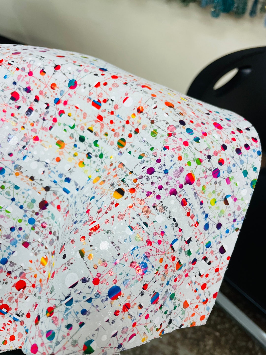 Lea Italian Leather Paint Splatter Playful Print - Please Choose Your ...
