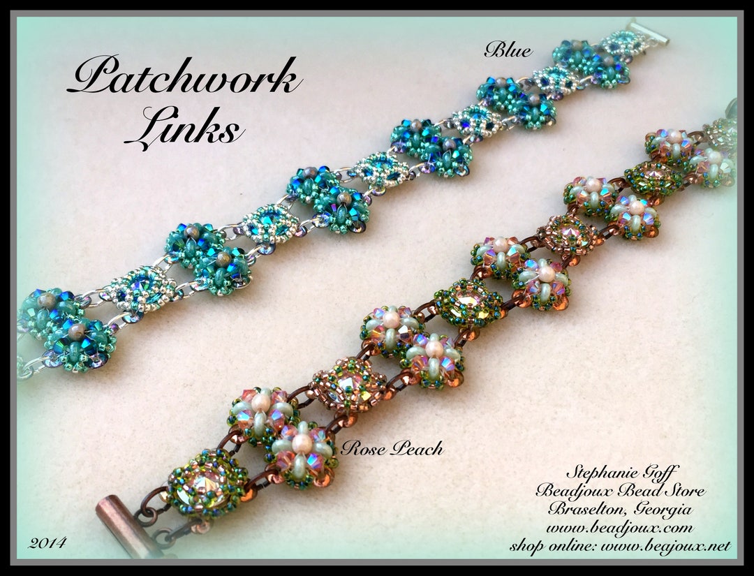 Patchwork Links Beaded Bracelet Pattern - DOWNLOADABLE PDF Instructions ...