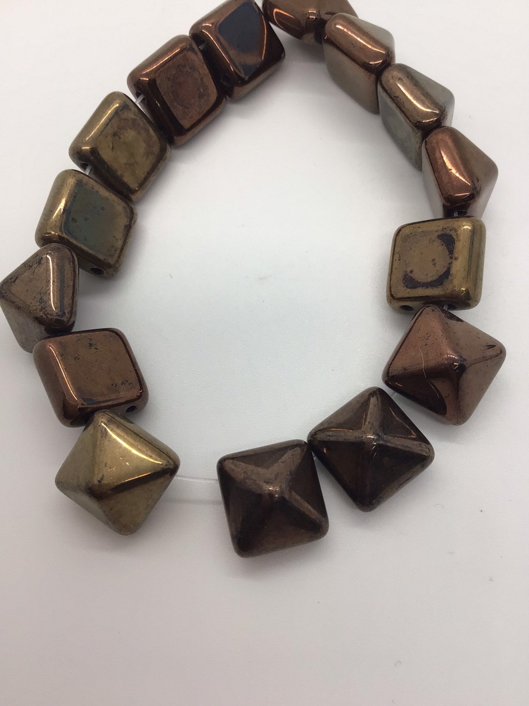 12mm Pyramid Bead Bronze Czech Beads - Etsy