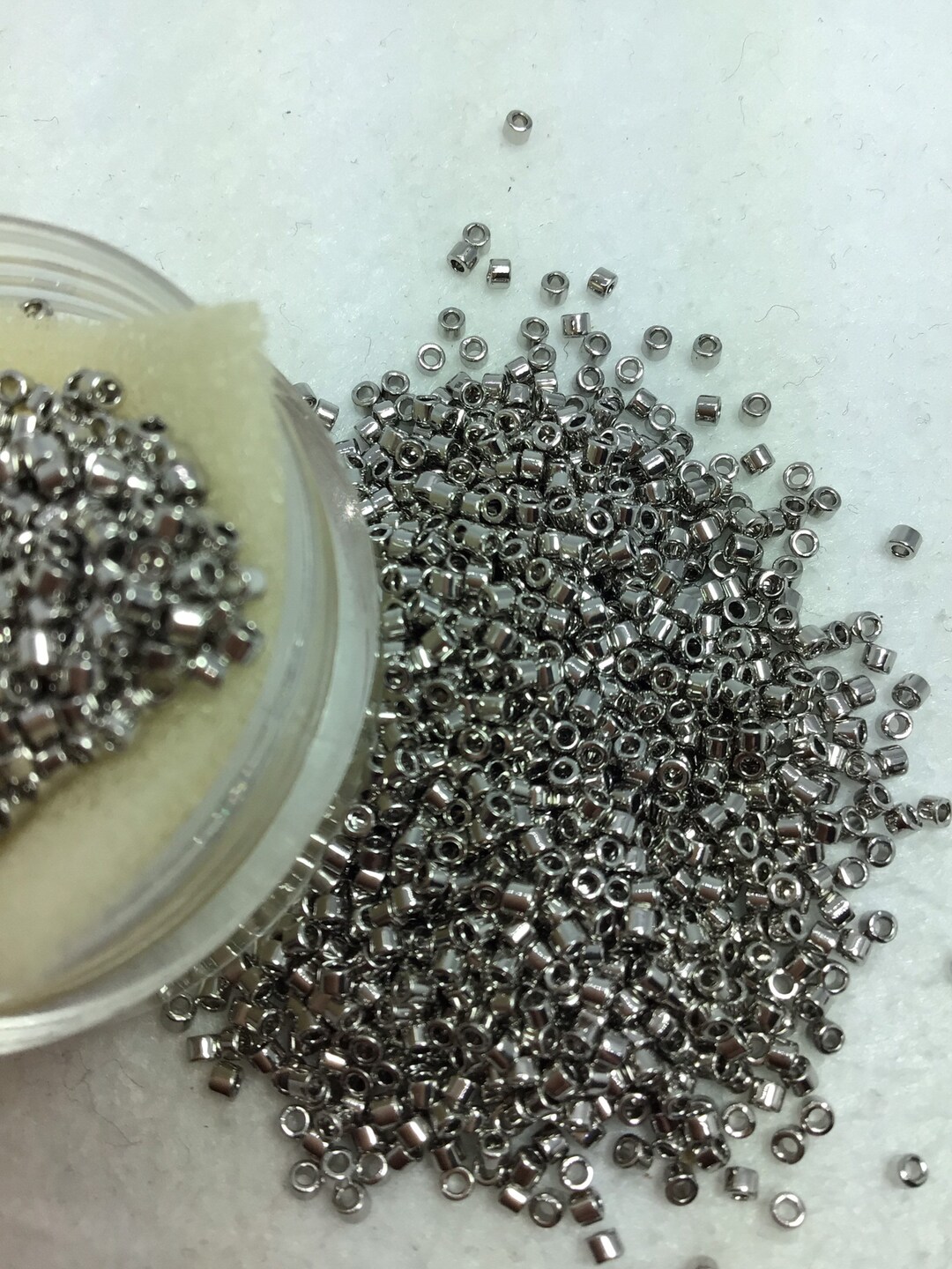 SB Japanese Seed Bead Miyuki Delica Cylinder Bead Palladium Plated 11/o ...