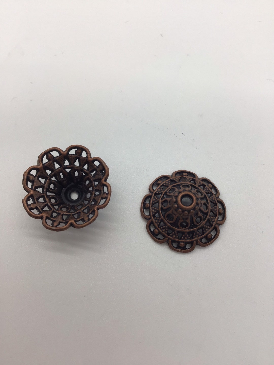 Fin Medium Decorative Bead Cap Base Metal Antique Copper - Etsy
