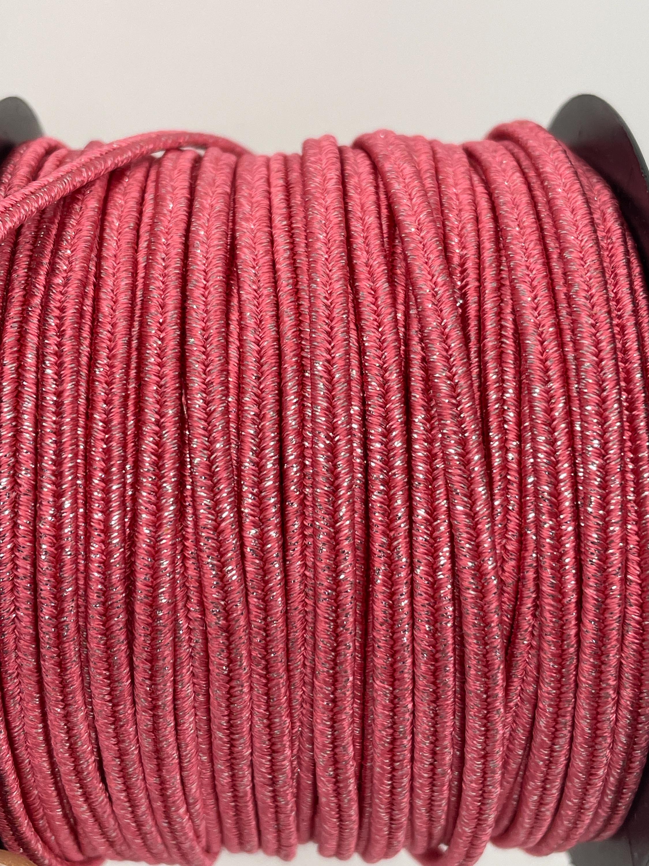Italian Soutache - Pink With Silver Metal Weave 3mm Wide - Sold per ...