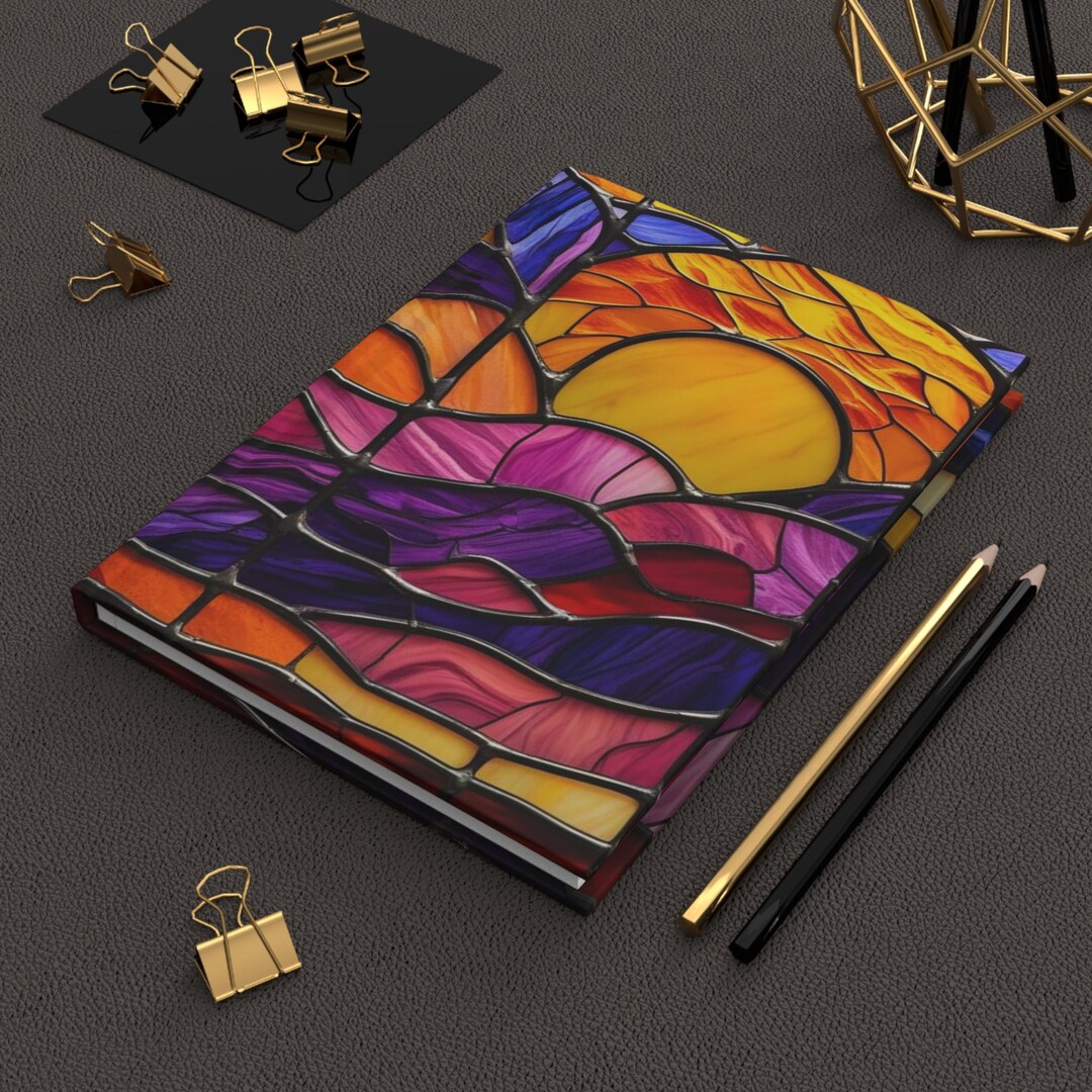 Stained Glass Sunset Journal: Inspirational Notebook for Writers ...