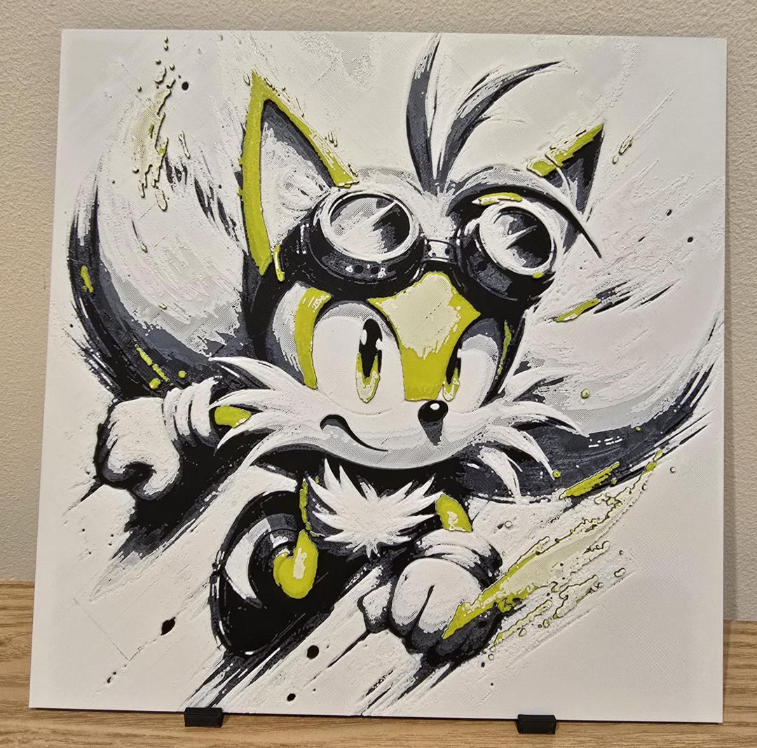 Tails Sonic the Hedgehog 3D Printed Wall Art, Hueforge, Mural ...