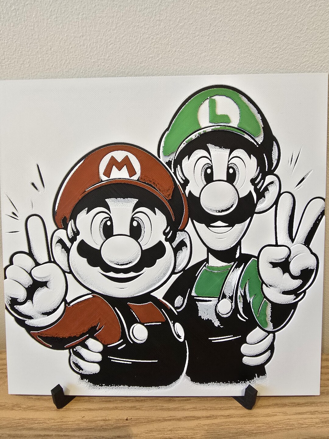 Buy Mario Bros Luigi Mario Kart 3D Printed Wall Art, Hueforge, Mural ...