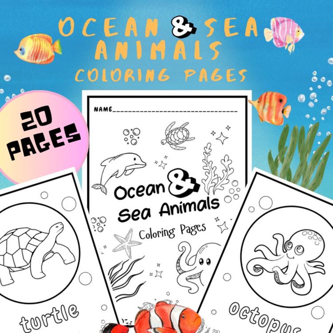 Ocean and Sea Animals Coloring Pages Under the Sea Animals Ocean Life ...
