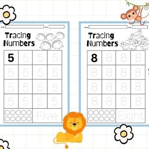 0-10 Tracing Numbers Printable Worksheet With Coloring - Etsy