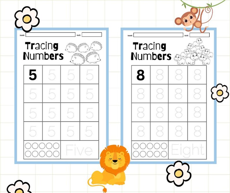 0-10 Tracing Numbers Printable Worksheet With Coloring - Etsy