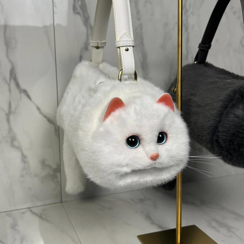 Creative Cat Backpack Black Cat Purse Chongker Realistic Ragdoll ...