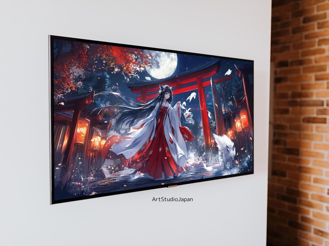 Japanese Temple Art Set | Shrine Maiden Ukiyo-e Prints | Mystic Miko ...