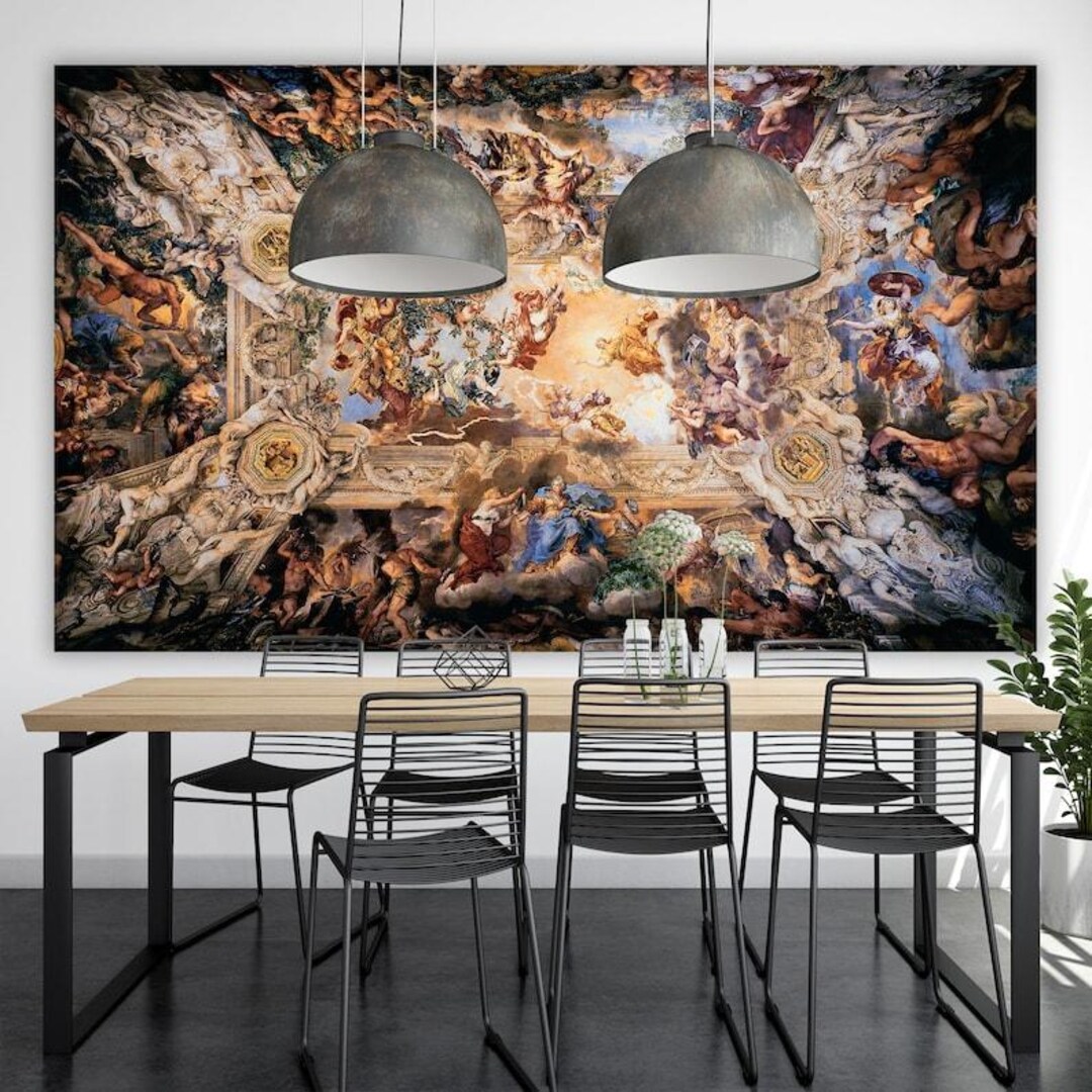 Allegory of Divine Providence and Barberini Power Canvas Print Palazzo ...
