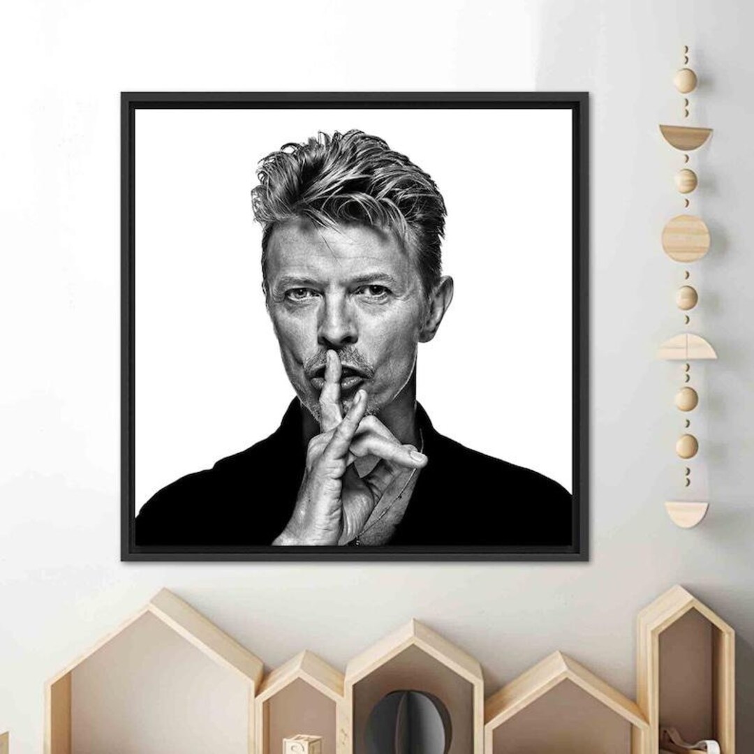 David Bowie Hush Wall Art, Handsome Man Art, Hush Sign Wall Art, David ...