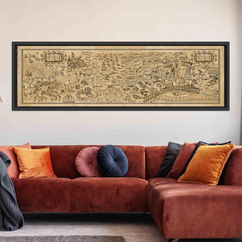 Map Art Canvas, World Map,harry World Map,printable Wall Art,harry ...