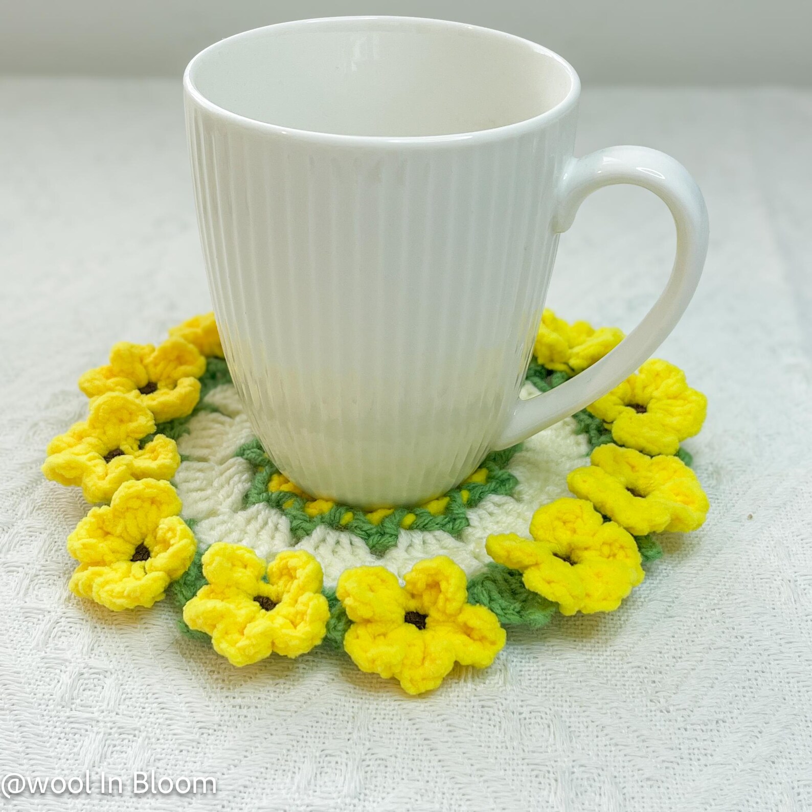 Sunflower Coaster Crochet Pattern: DIY Flower Coaster & Pot Holder (PDF ...