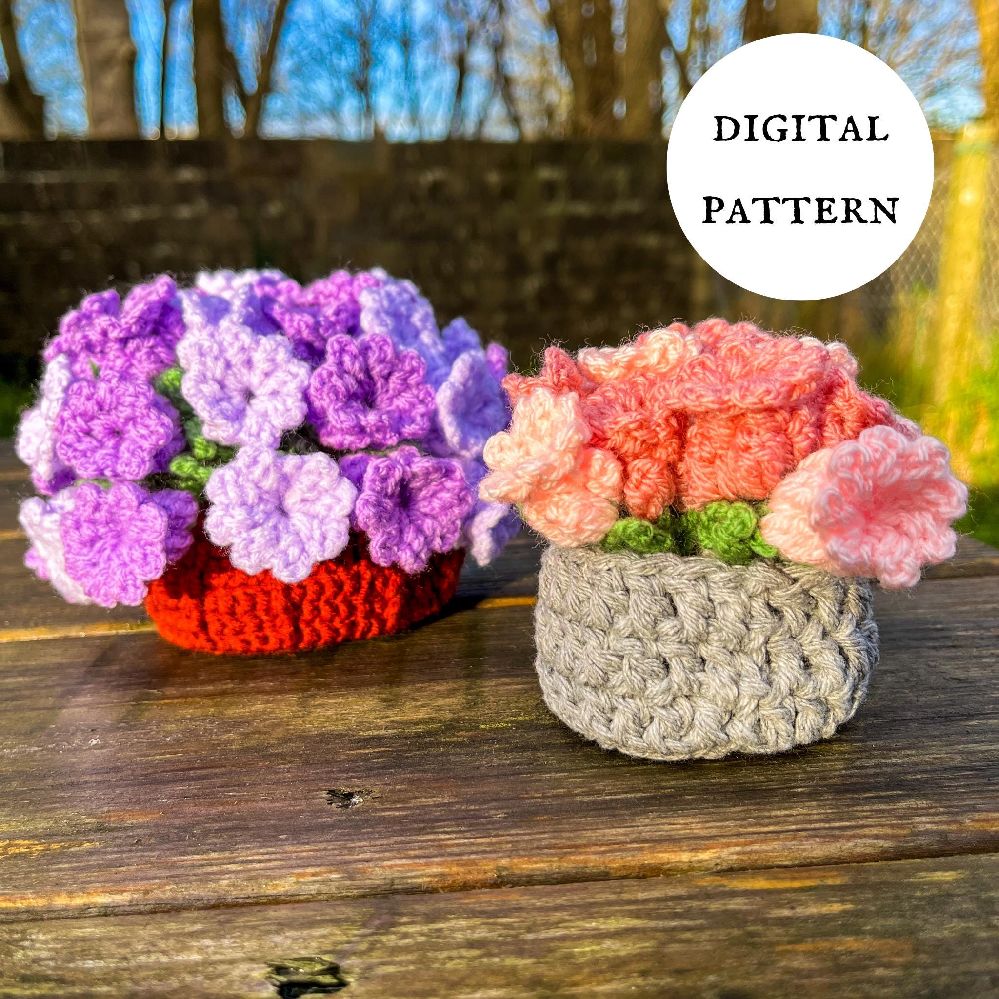 Handmade Bluebell Flower Coaster – Crochet Set With Flower Pot Patterns ...