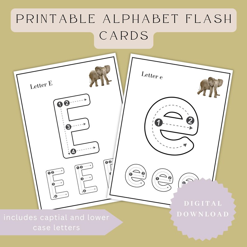Alphabet Tracing Cards, A-Z Flash Cards, A-Z Tracing Cards, Letter ...