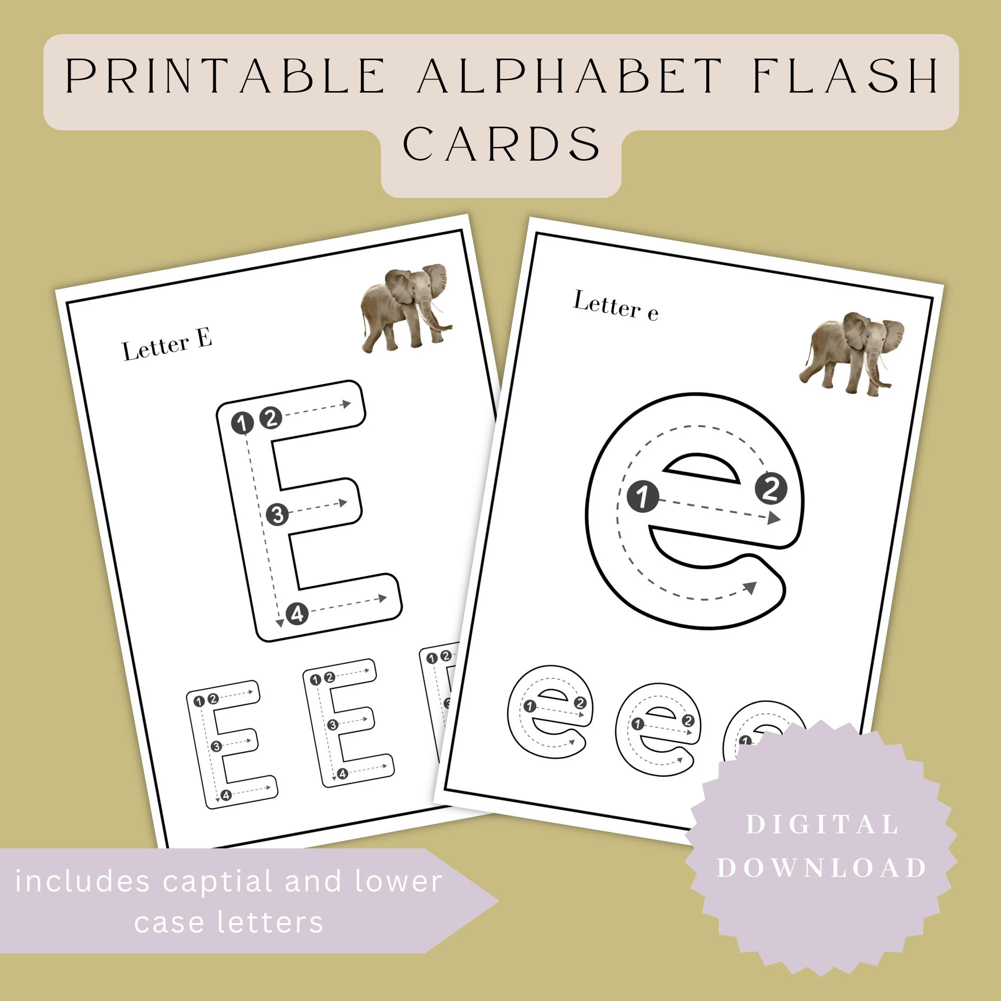 Alphabet Tracing Cards, A-Z Flash Cards, A-Z Tracing Cards, Letter ...