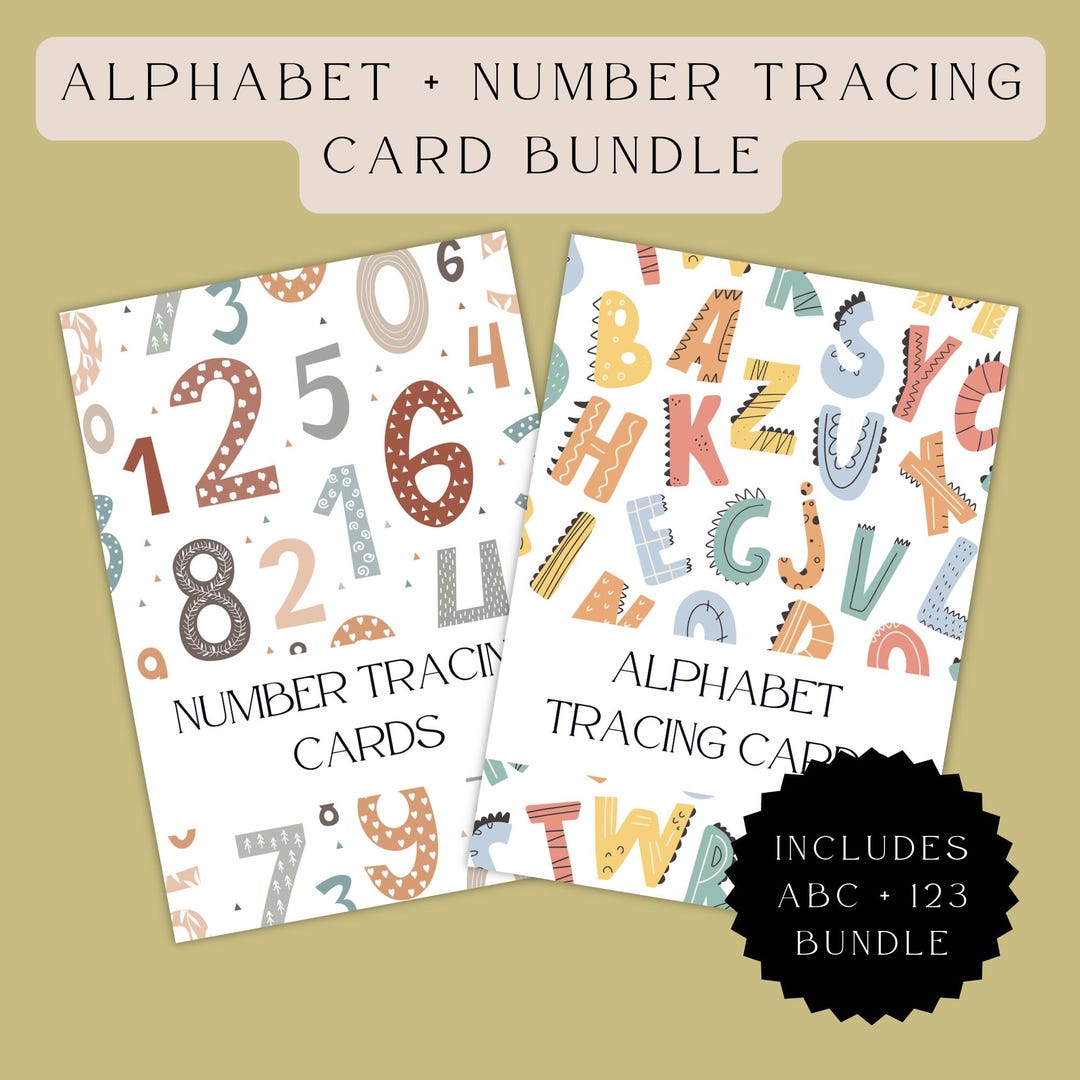 BUNDLE | Alphabet + Number Tracing Bundle, Alphabet Tracing Cards ...