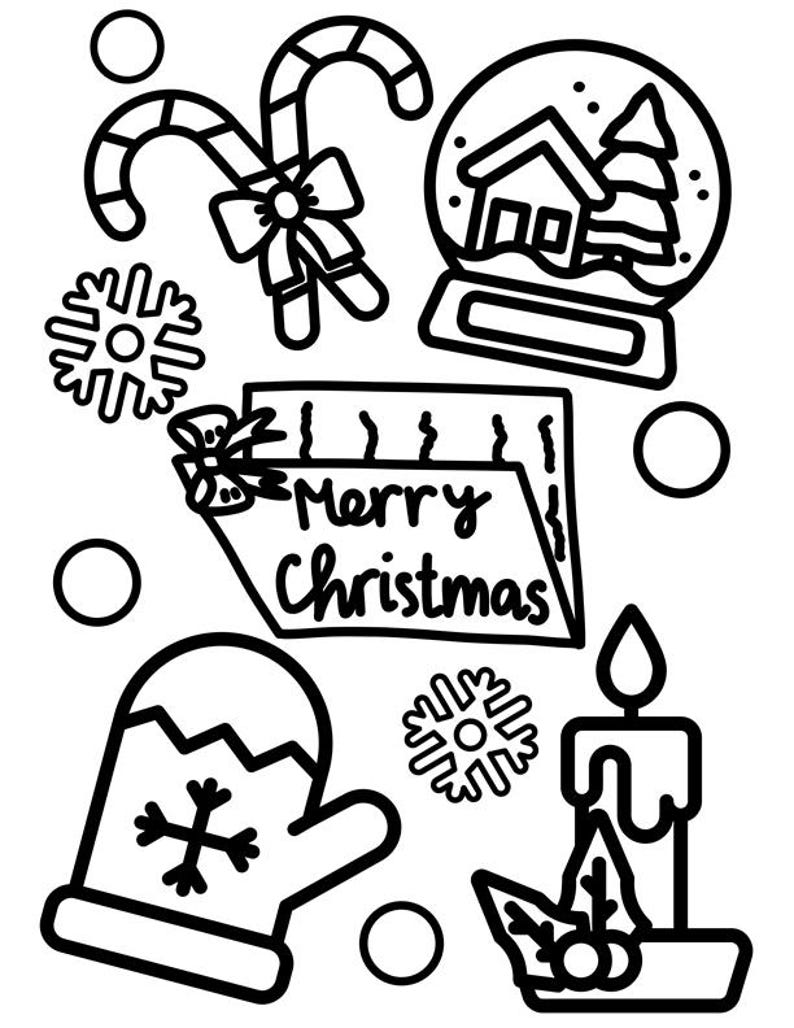 Christmas Coloring Printable Pages, Christmas Crafts, Digital Download ...