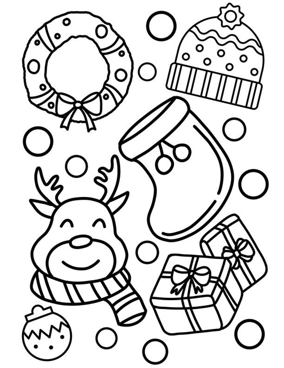 Christmas Coloring Printable Pages, Christmas Crafts, Digital Download ...