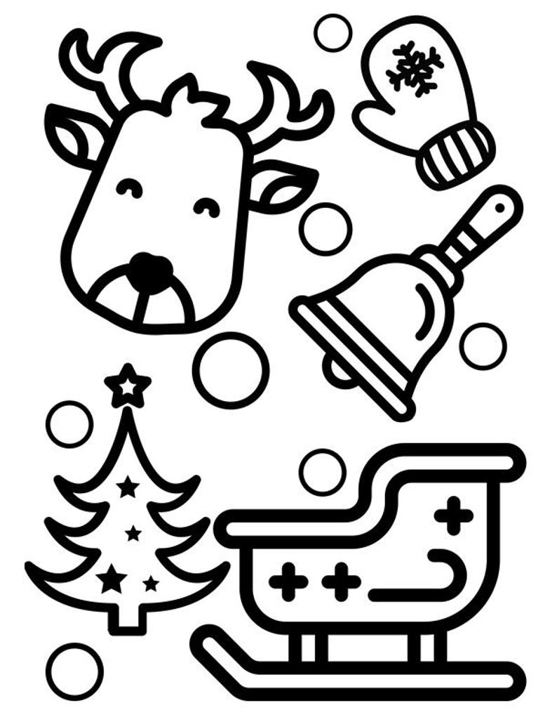 Christmas Coloring Printable Pages, Christmas Crafts, Digital Download ...