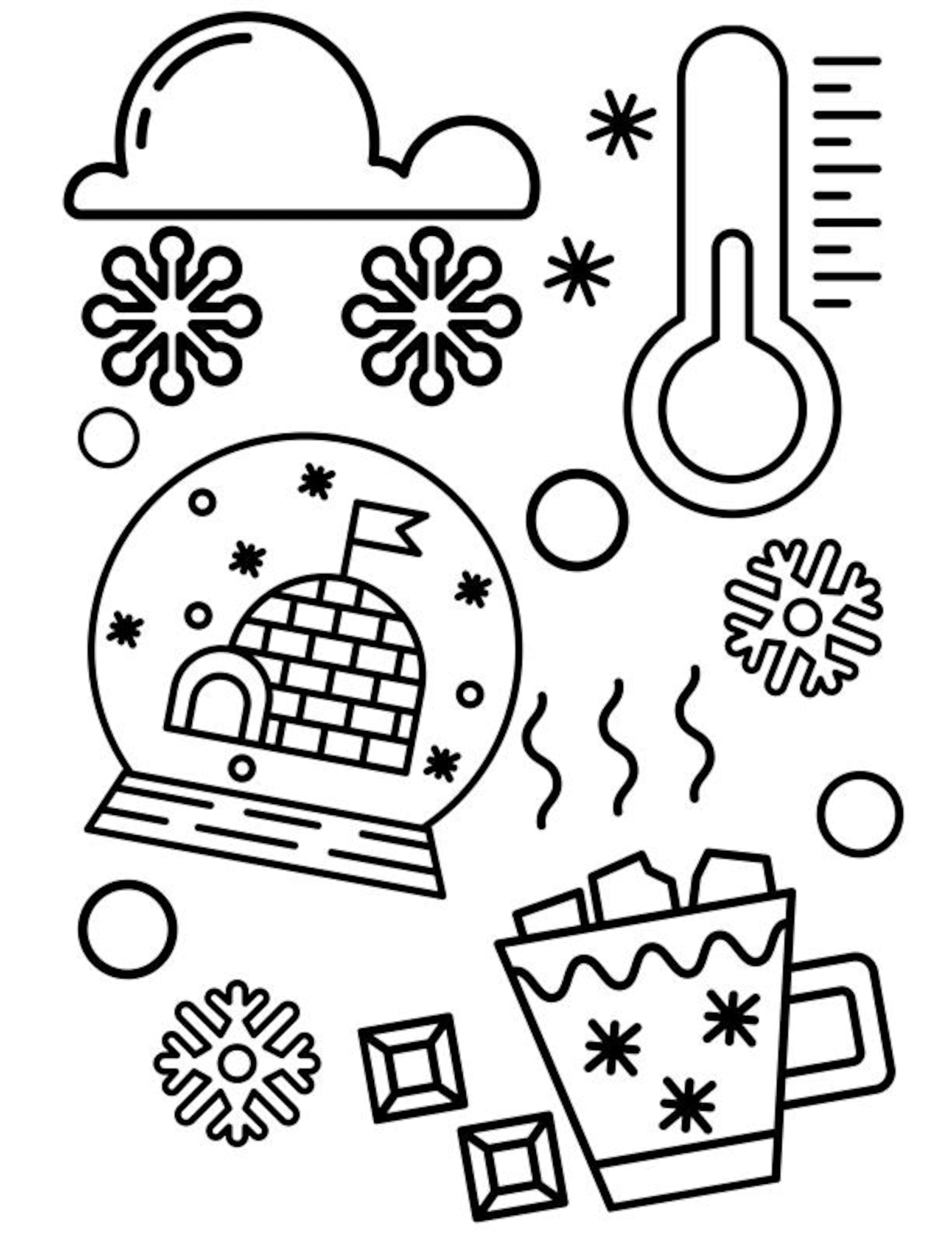 Christmas Coloring Printable Pages, Christmas Crafts, Digital Download ...