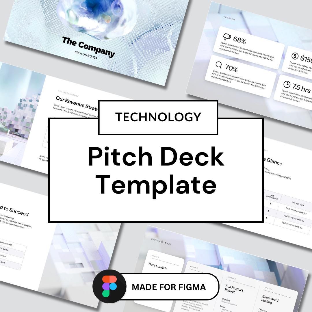 Professional Business Pitch Deck Design Template for Figma | Technology ...
