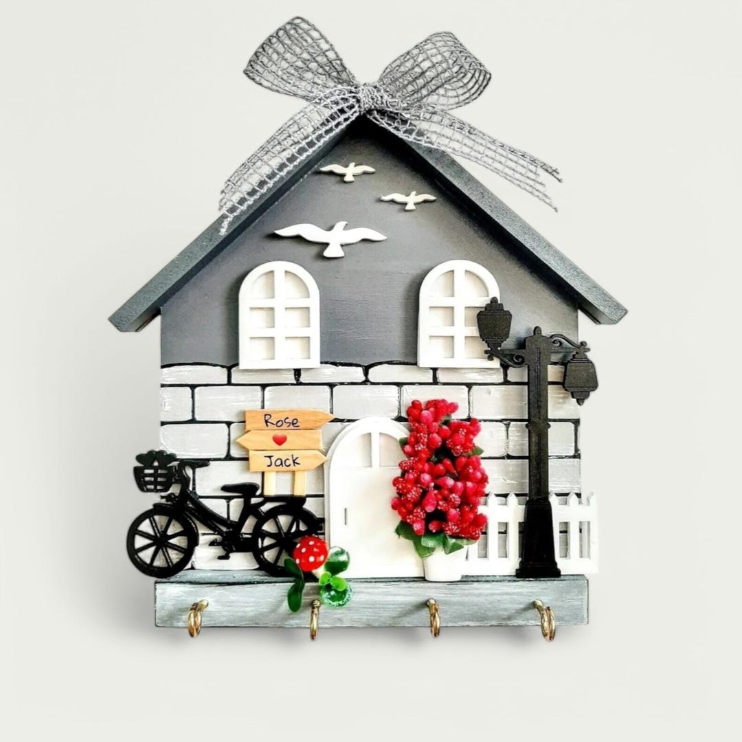 Personalized Wood Entryway Key Holder, Key Holder for Wall, Key Hanger ...