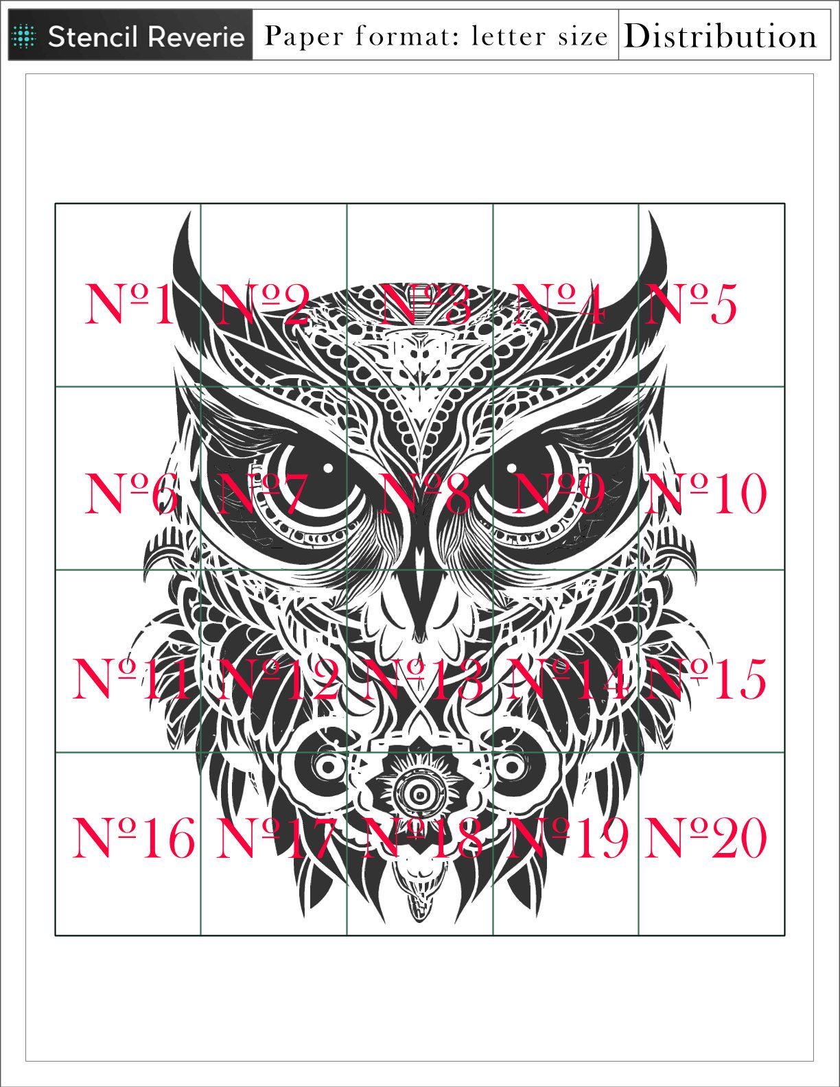 Owl Stencil ,bird Template ,PDF Stencil ,large Stencil ,decorative ...