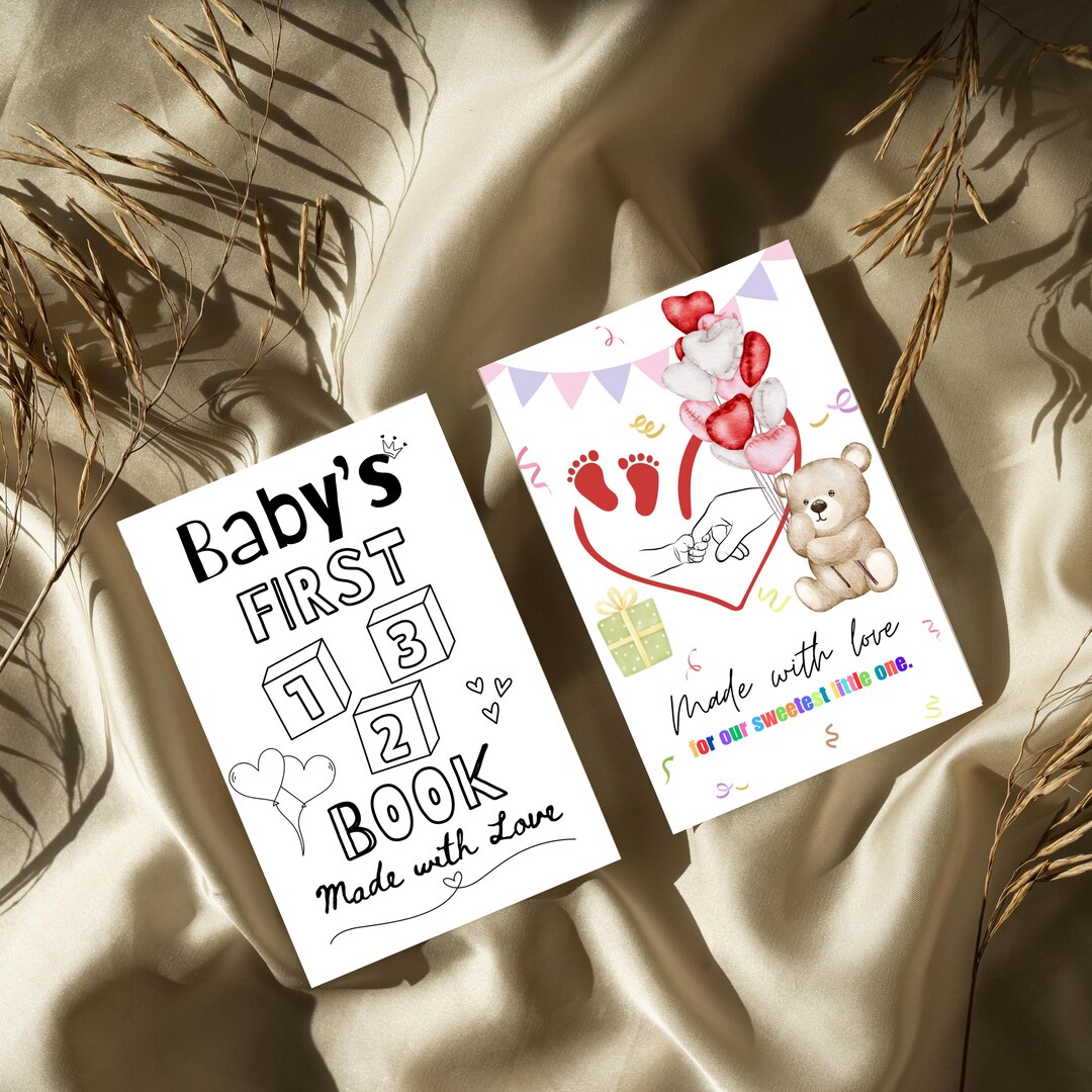 Cute Gender Neutral 123 Baby Shower Coloring Book, Baby's First 123 ...