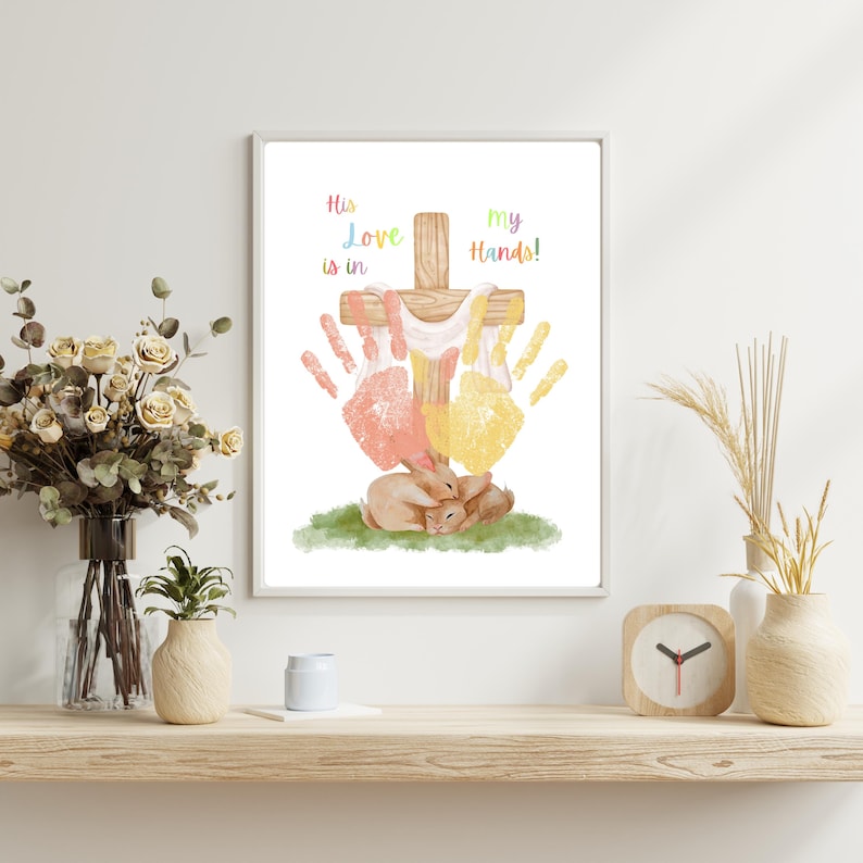 Easter Gift Cross Handprint Footprint Craft Art Kids Activity DIY ...