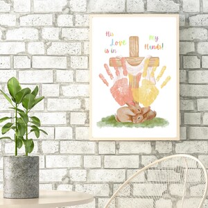 Easter Gift Cross Handprint Footprint Craft Art Kids Activity DIY ...